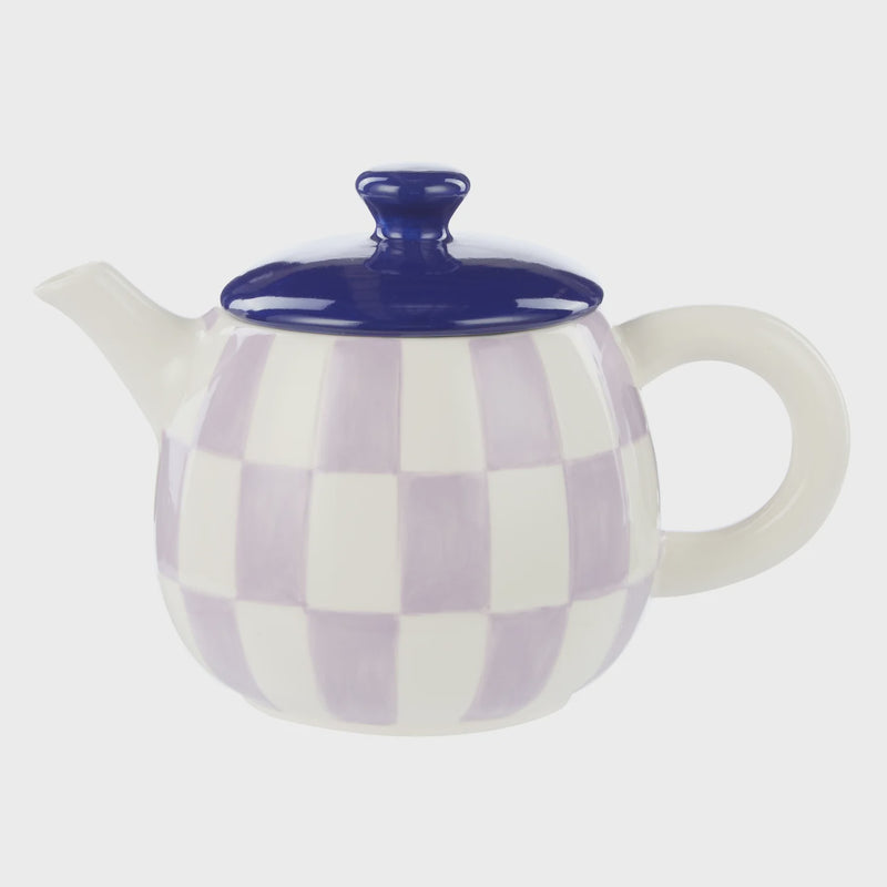 Lilac & Navy Check Teapot (SALE) – Industria Store